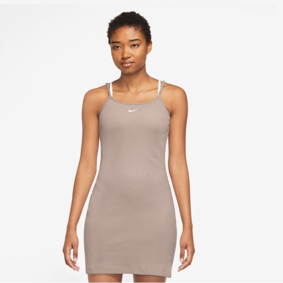 ptp 18-26” | Dresses | Nwt Tan Ribbed Nike Dress | Poshmark